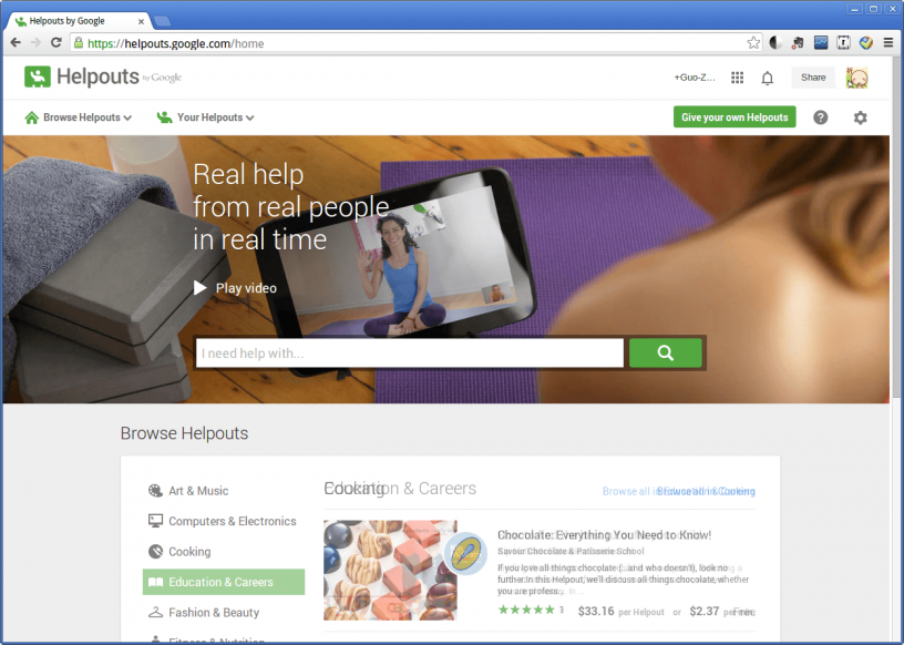 Google 推出全新 Helpouts 線上專業諮詢服務 – G. T. Wang