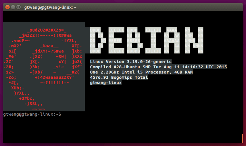 screenfetch 與 linux_logo：顯示 Linux Logo 與基本硬體資訊 – G. T. Wang