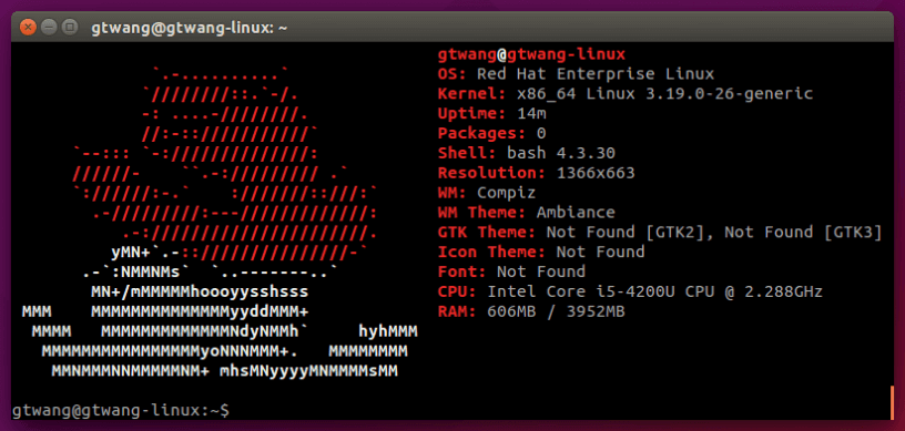 screenfetch 與 linux_logo：顯示 Linux Logo 與基本硬體資訊 – G. T. Wang
