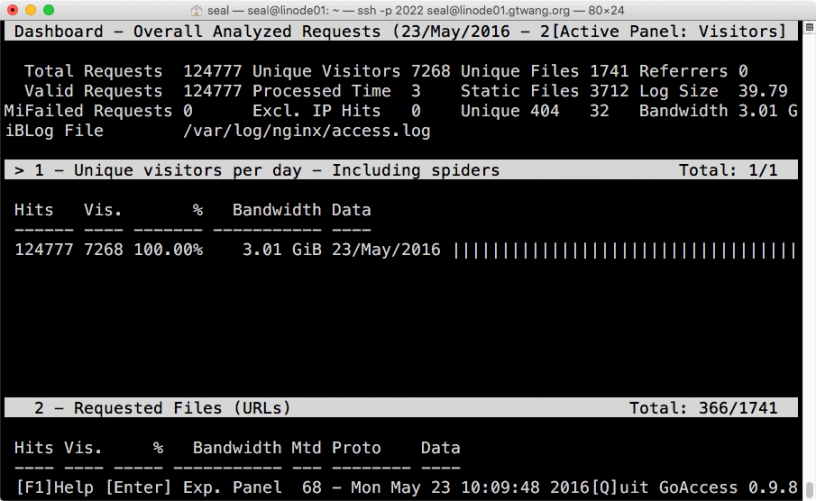 使用 GoAccess 分析 Nginx 網頁記錄檔，即時監控伺服器狀態 – G. T. Wang