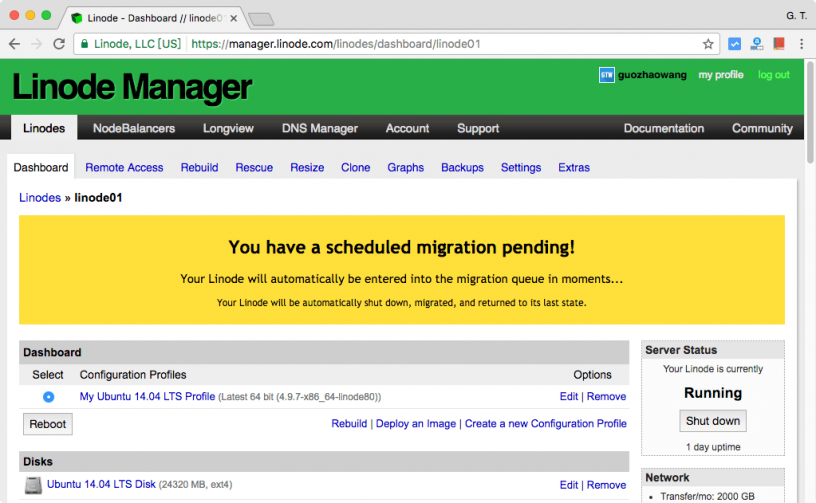 Linode VPS 虛擬主機升級紀錄，維持網站不斷線 – G. T. Wang