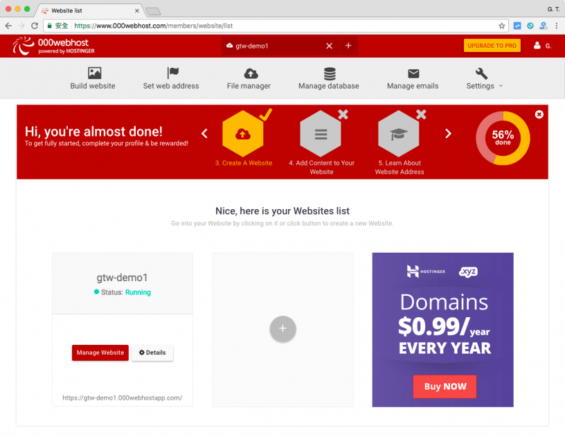 000webhost 免費網頁空間架站教學 – G. T. Wang
