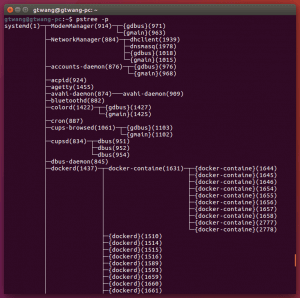 Linux pstree 以樹狀圖顯示行程相關性指令教學 – G. T. Wang