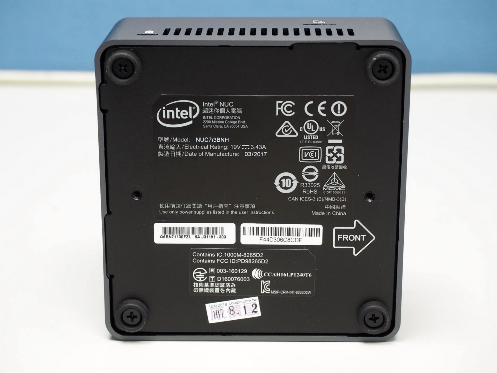 [開箱] Intel NUC7i3BNH 超迷你個人電腦，i3-7100U 處理器 – G. T. Wang