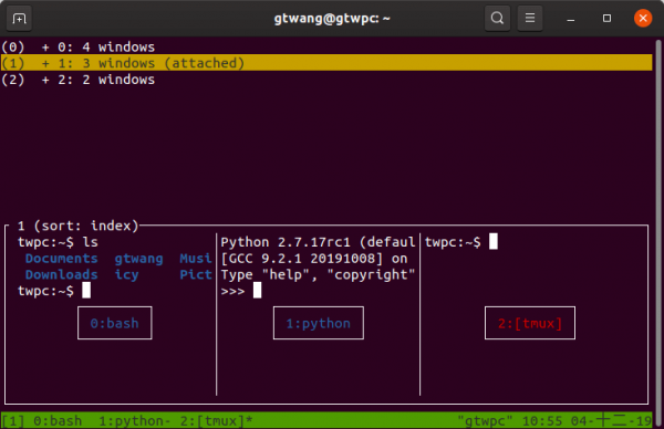 Linux tmux 終端機管理工具使用教學 – G. T. Wang