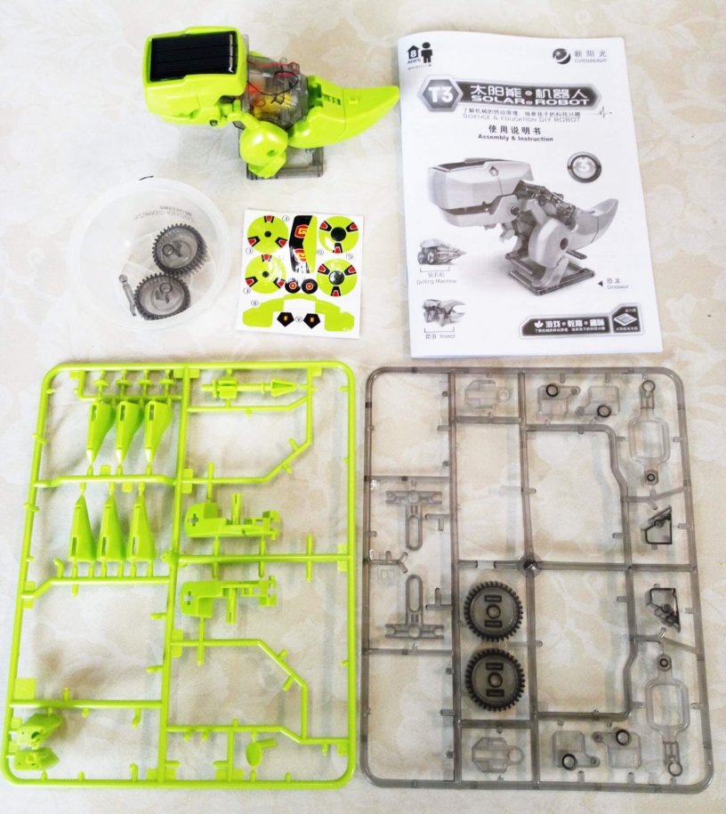 [開箱] T3 Solar Kit 太陽能機械恐龍、昆蟲、鑽孔機三合一玩具 – G. T. Wang